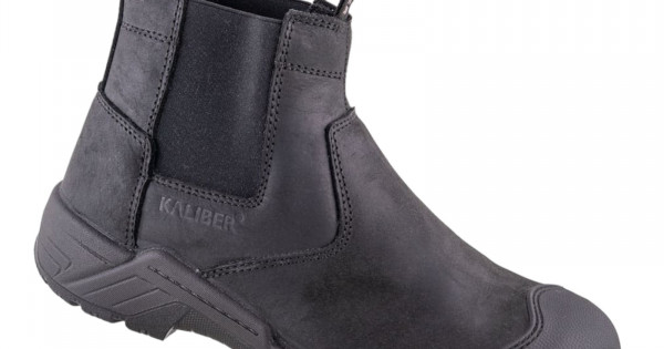 KALIBER / Hammer Fully Grain Leather Safety Boot Black, Size 5 ...