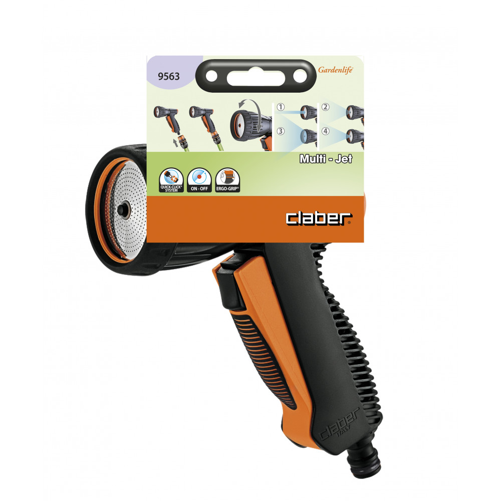 MULTI-JET SPRAY PISTOL WITH ADJUSTABLE NOZZLE & FLOW REGULATION